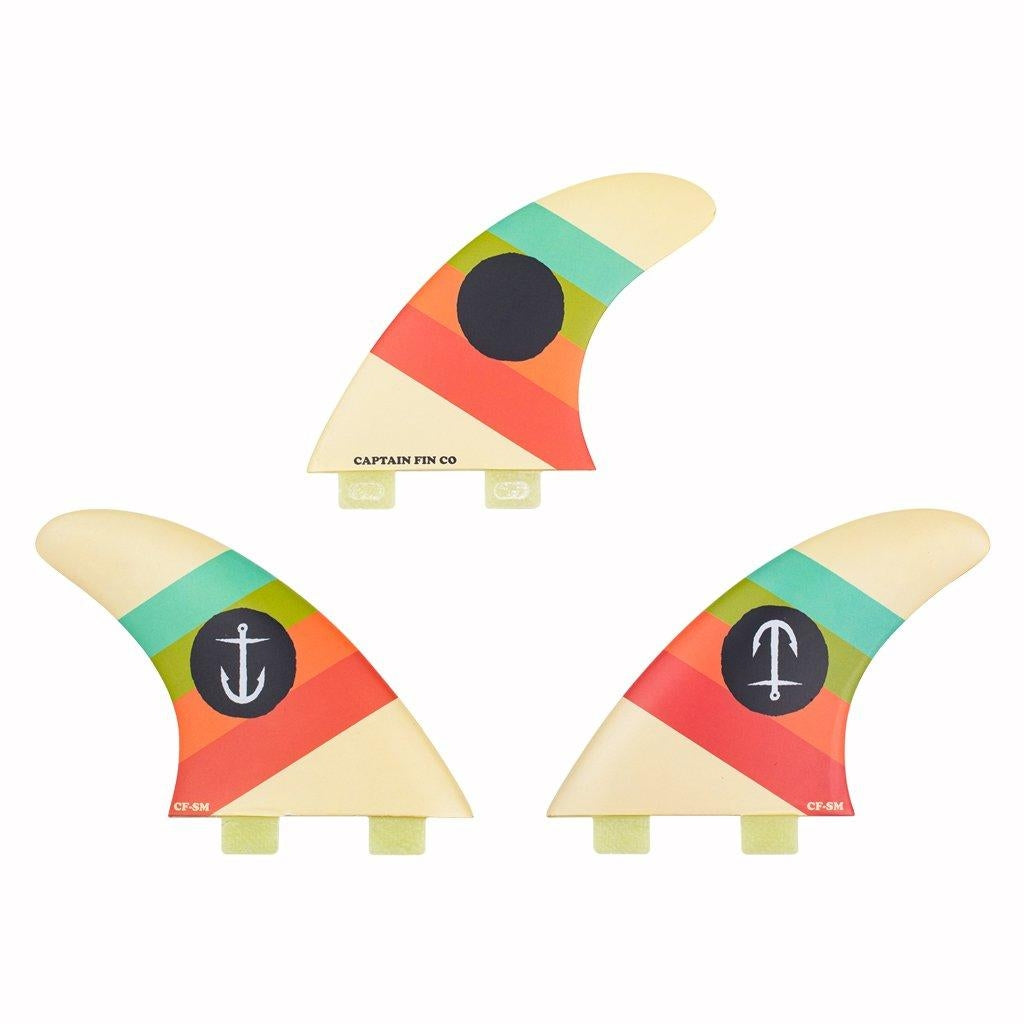 Captain Fin CF Series Thruster Set - 2 tab LG Cream,Captain Fin CF ...